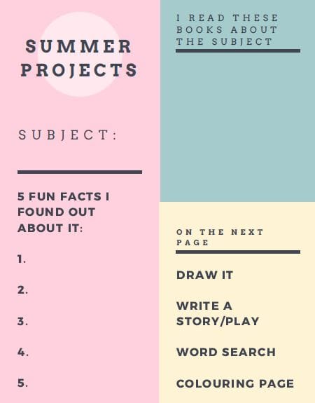 Independent Summer Research Activity For Kids (with Free Printable)