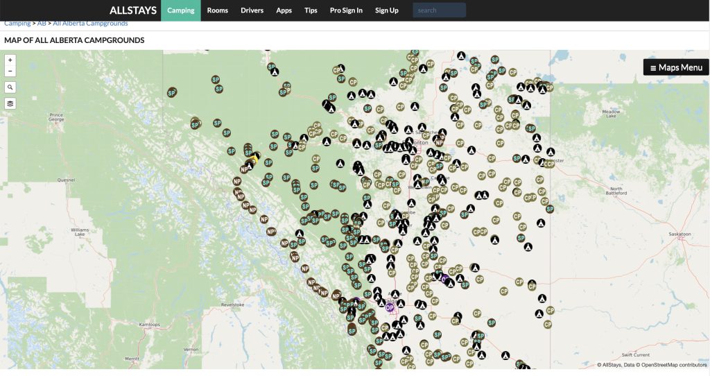 Best Sites to Find Campgrounds in Alberta
